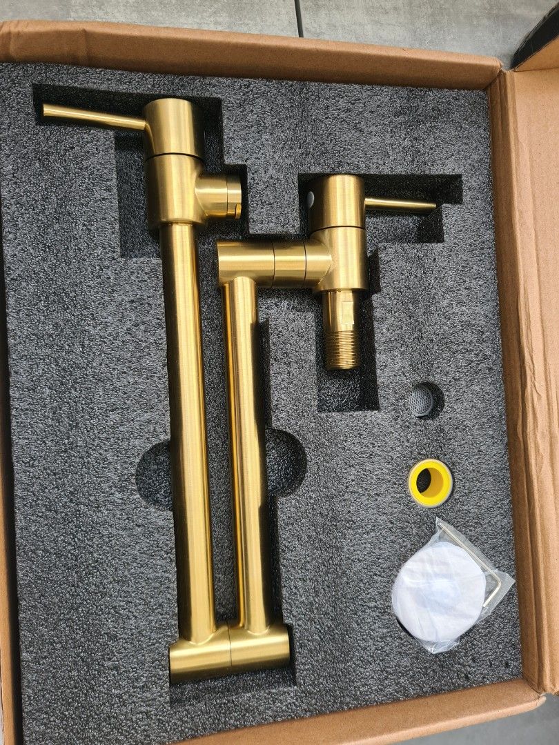 Brushed gold pot filler, Furniture & Home Living, Bathroom & Kitchen ...