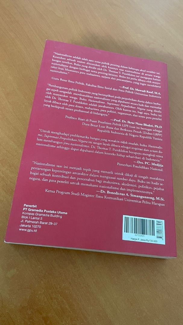 BUKU NASIONALISME, SUPREMASI PERPOLITIKAN NEGARA by Dr. Thomas T. Pureklolon, M.Ph., M.M., M.Si ...