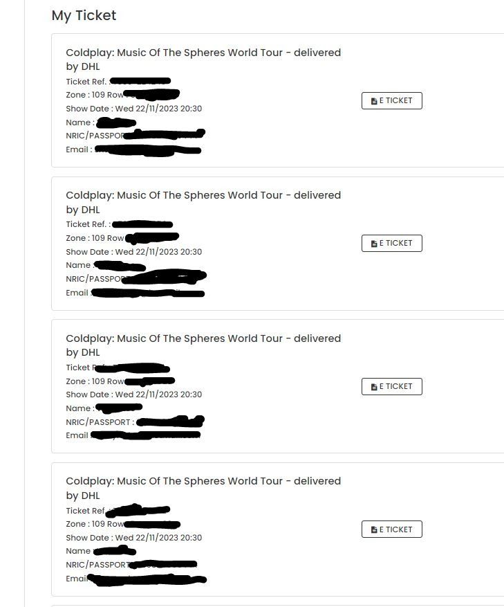 [RESERVED] Coldplay Malaysia 2023. 4x Cat 4 tix. , Tickets & Vouchers ...