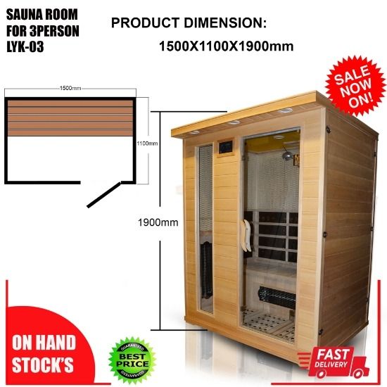 Dry Sauna infrared Steam Room / Sauna Room Good for 3 Seaters, Sports ...