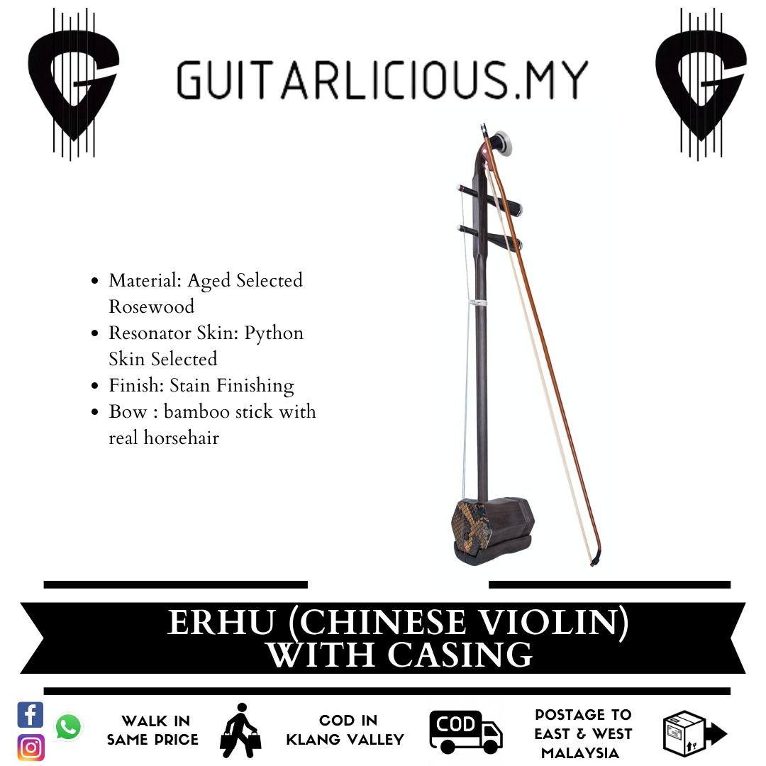 Erhu with Bow and Casing, Hobbies & Toys, Music & Media, Musical ...