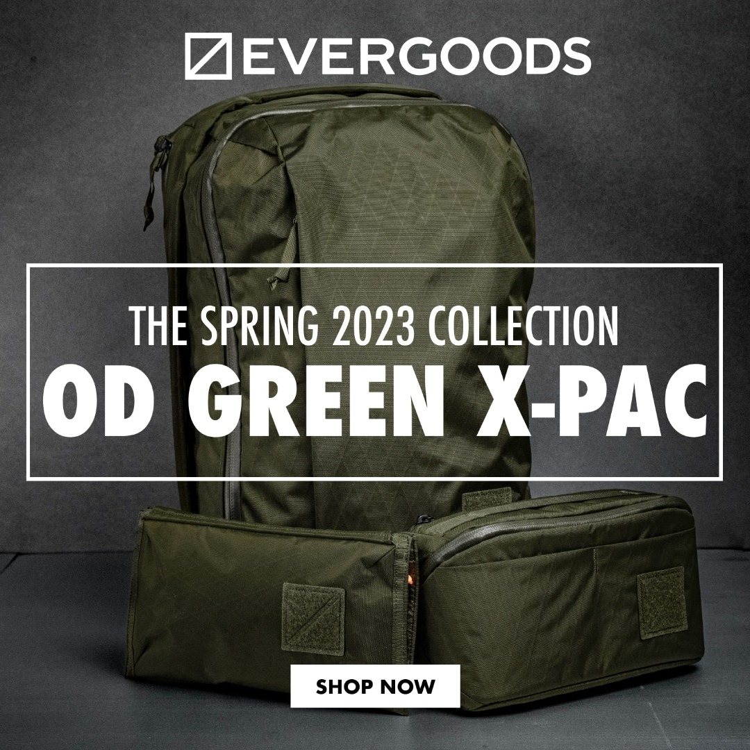 Evergoods - The Spring 2023 OD Green X-PAC collection (CPL24 v3 backpack, CAP2 pouch, CAP1 pouch ...