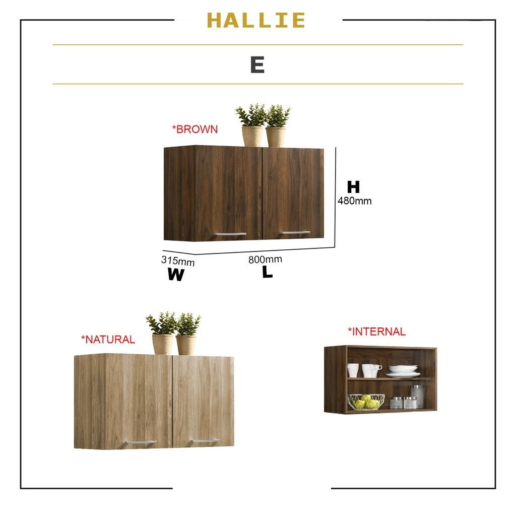 (FREE INSTALLATION) Modular Kitchen Cabinet Melamine Panel Top with ...
