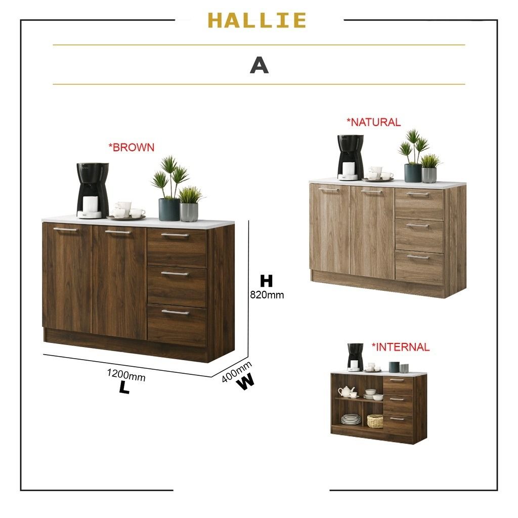 (FREE INSTALLATION) Modular Kitchen Cabinet Melamine Panel Top with ...