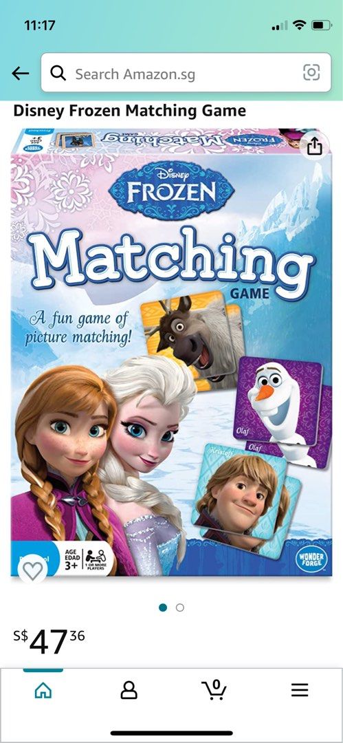 Frozen Matching Game, Babies & Kids, Infant Playtime on Carousell