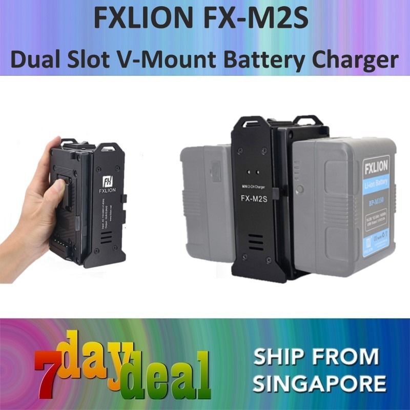 FXLION FX-M2S Dual Slot V-Mount Battery Charger, Photography ...