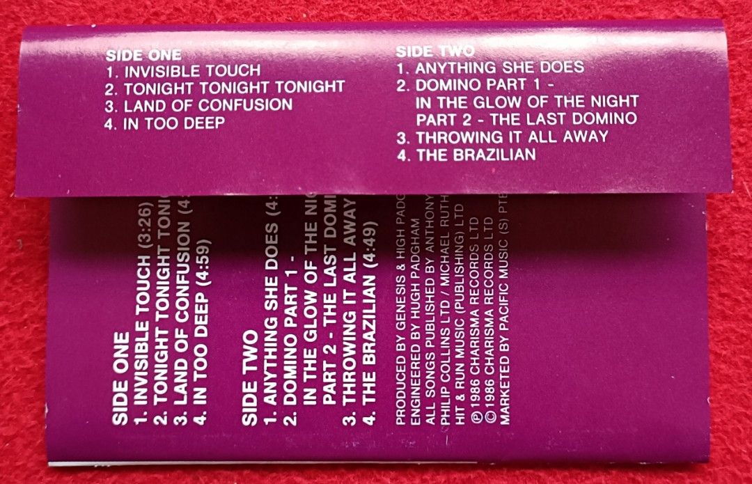 Genesis INVISIBLE TOUCH Cassette Tape, Hobbies & Toys, Music & Media ...