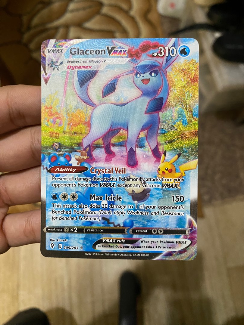 Glaceon VMAX AA - Pokemon Evolving Skies Alternate Art, Hobbies & Toys ...