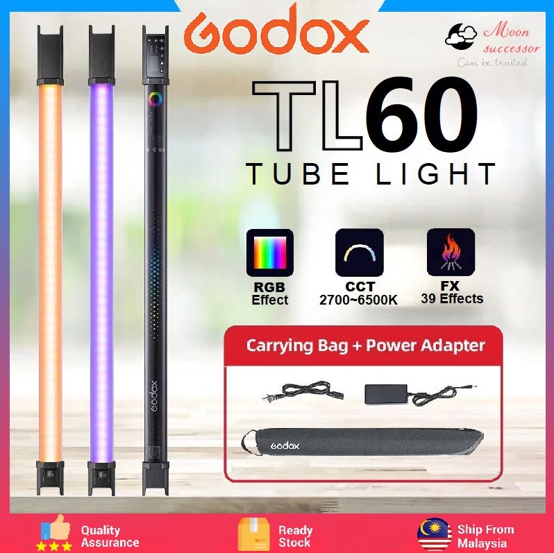 Godox TL60 Pavo Tube Light RGB Color Photography Light Handheld Light Stick with APP Remote ...