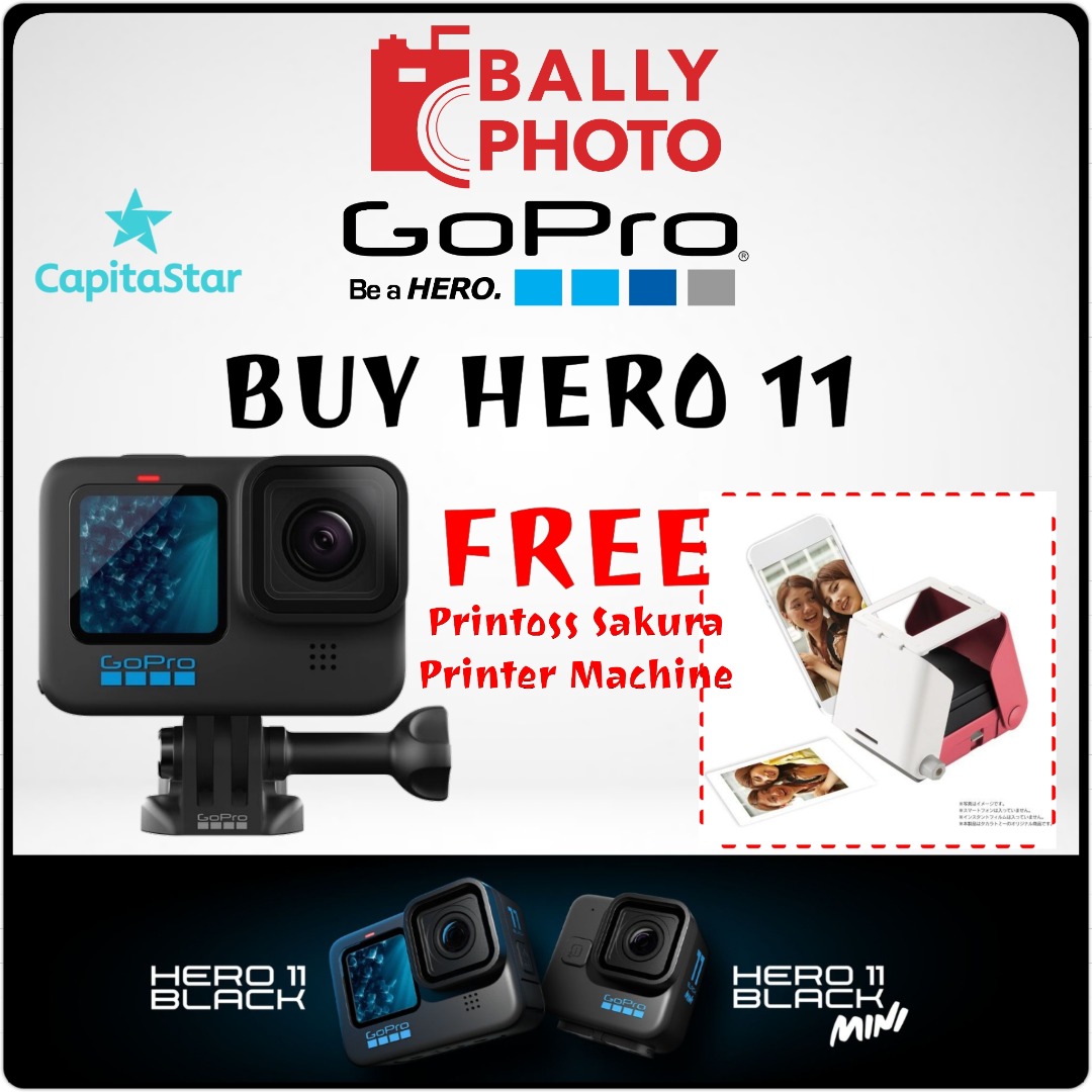 GoPro HERO11 Black FREE Printoss Sakura Mobile Printer Machine Used ...