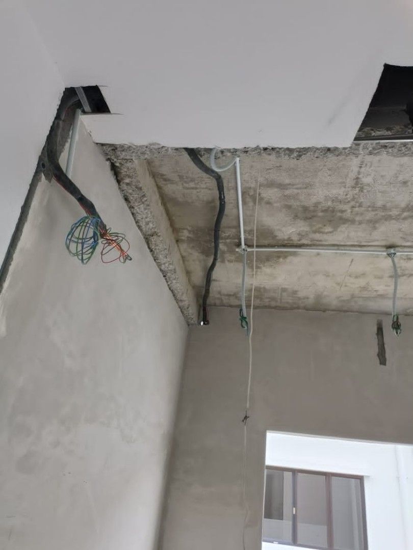 Hacking conceal plaster Ceiling Aircond pipe Wiring work, Services ...