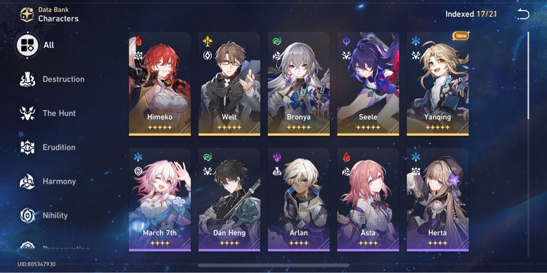 E6 Seele + 10 SSRs TB 65 Honkai Star Rail, Video Gaming, Gaming ...