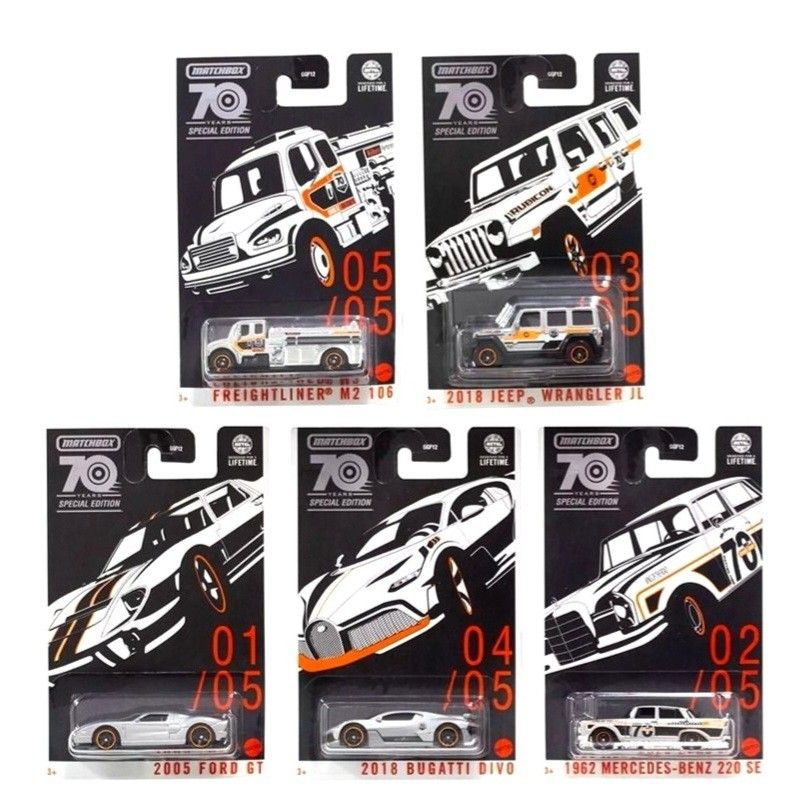 Hot Wheels DMC Delorean, Matchbox 70 Years Special Edition 2005 Ford GT ...