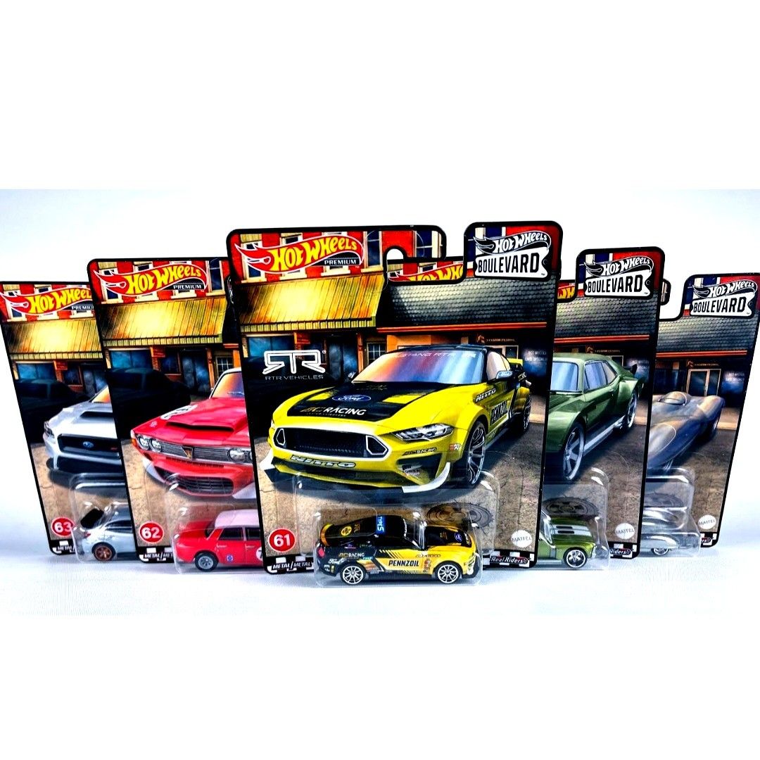 Hot Wheels Premium Boulevard '16 Subaru WRX STI, '18 Ford Mustang RTR ...