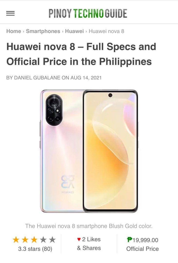 Huawei Nova 8 (8/128gb), Mobile Phones & Gadgets, Mobile Phones, Android Phones, Huawei on Carousell