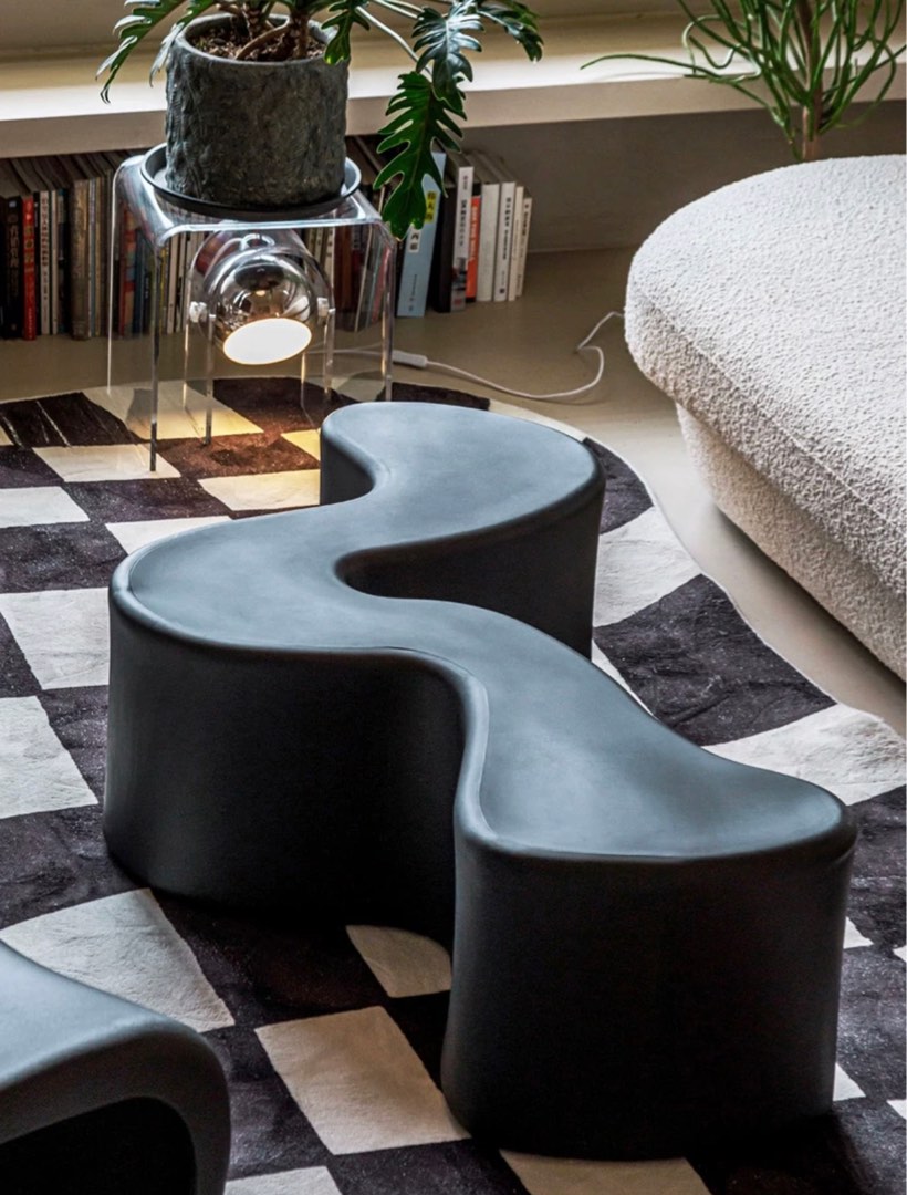 HYDON Modern Wavy Coffee Table, Furniture & Home Living, Furniture ...