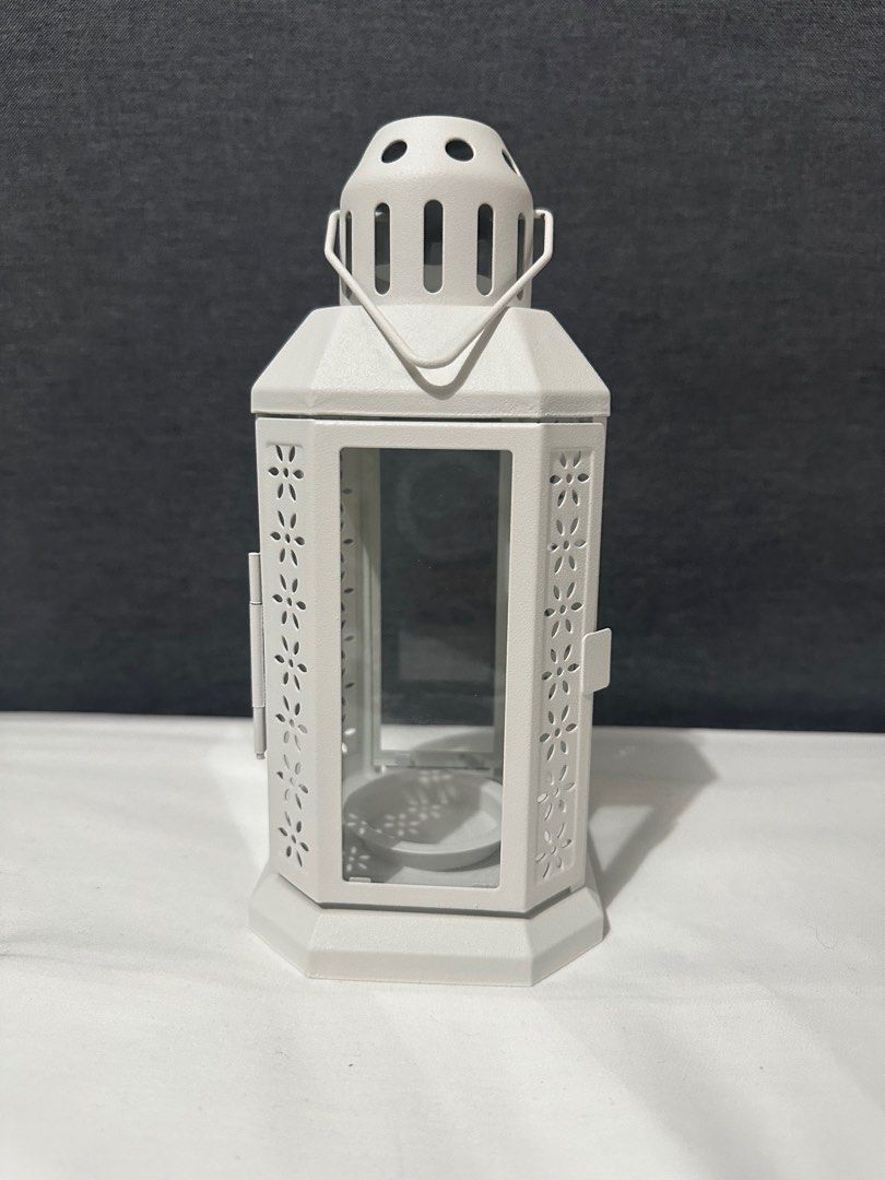 IKEA ENRUM WHITE LANTERN, Furniture & Home Living, Home Decor, Other ...