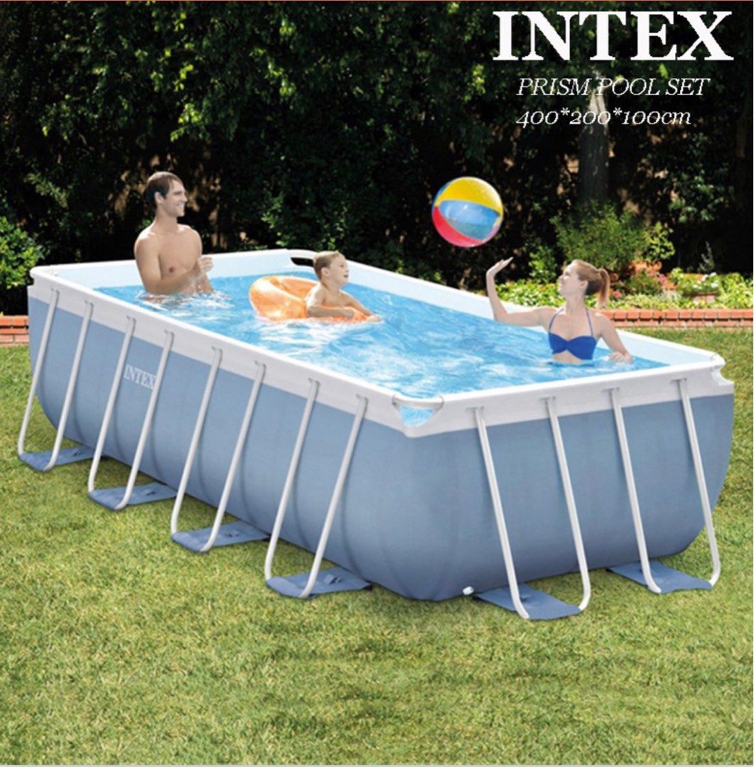 Intex Prism Rectangle Pool Set (4M x 2M x 1M), Furniture & Home Living, Outdoor Furniture on ...