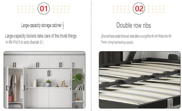 Invisible bed sofa integrated hidden bed wardrobe combination bed multi ...