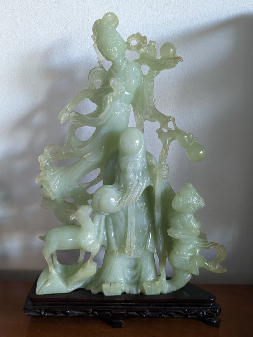 Jade Fu Lu Shou Sculpture, Hobbies & Toys, Memorabilia & Collectibles ...