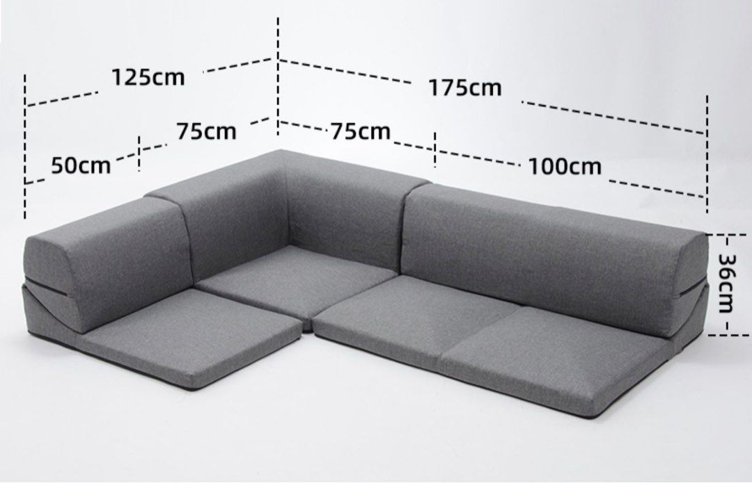 Japan modular floor sofa (2-pc: corner + single module), Furniture ...