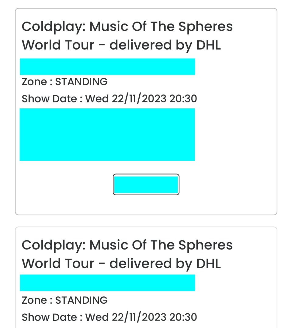 Kuala Lumpur - Coldplay Music of the Spheres Concert Cat3 (Standing ... Kuala Lumpur - Coldplay Music of the Spheres Concert Cat3 (Standing ...