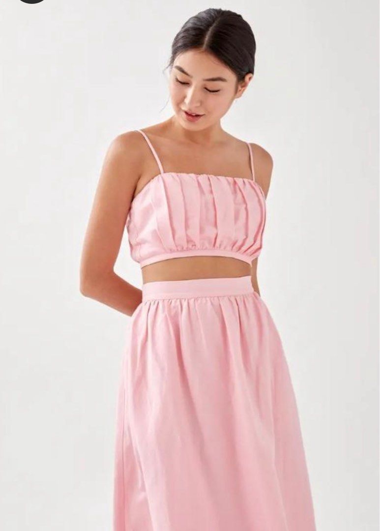 LB Love Bonito Mollie Ruched Linen Midaxi Skirt, Women's Fashion ...