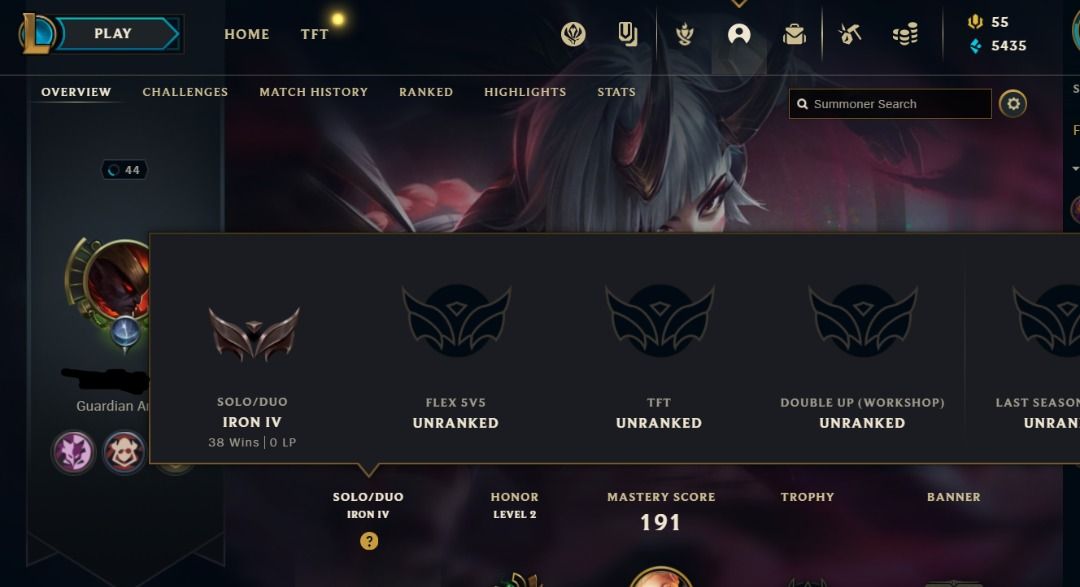 League of Legends SG/INDO/MY IRON 4 0 LP ACCOUNT (RARE), Video Gaming ...
