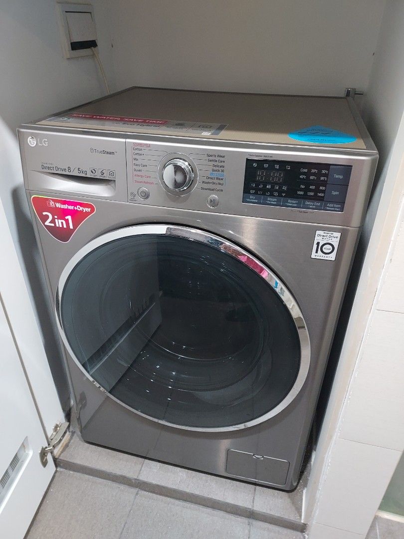 LG 2 in 1 washer dryer inverter direct drive 8/5kg, TV & Home Appliances, Washing Machines and ...