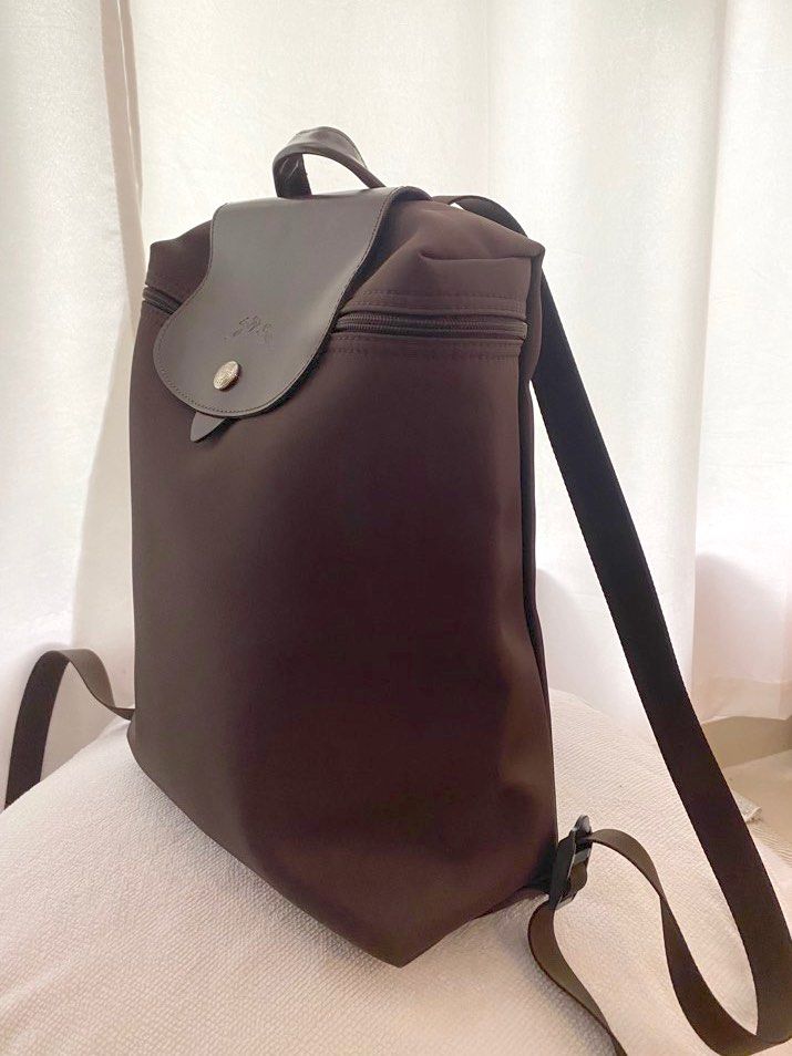 Longchamp Backpack Dark Brown Made In France, Women's Fashion, Bags ...