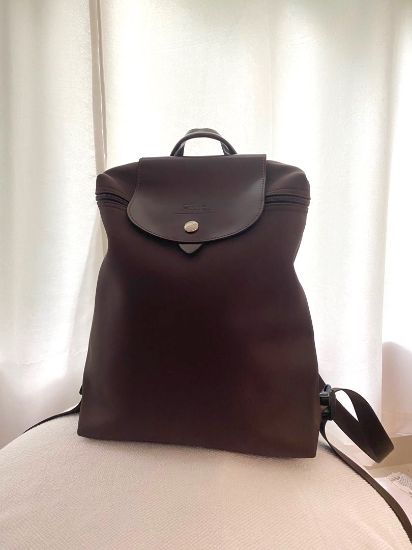Longchamp Backpack Dark Brown Made In France, Women's Fashion, Bags ...