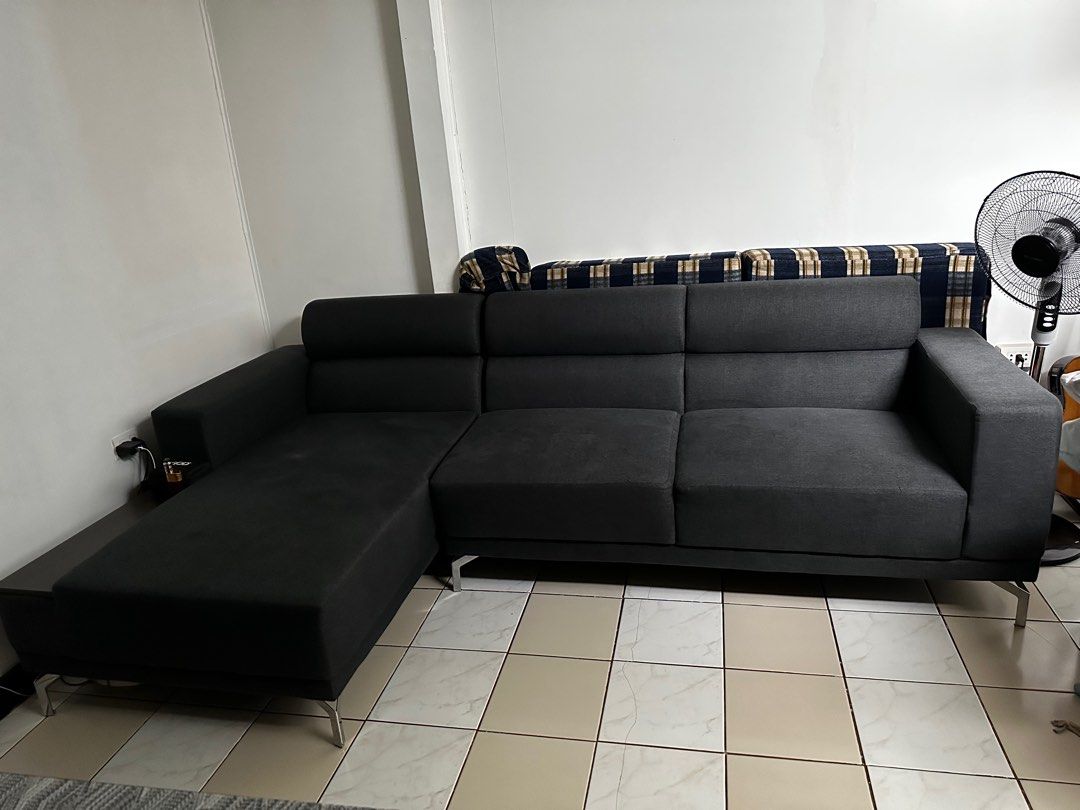 L-SHAPE SOFA (MANDAUE), Furniture & Home Living, Furniture, Sofas on Carousell