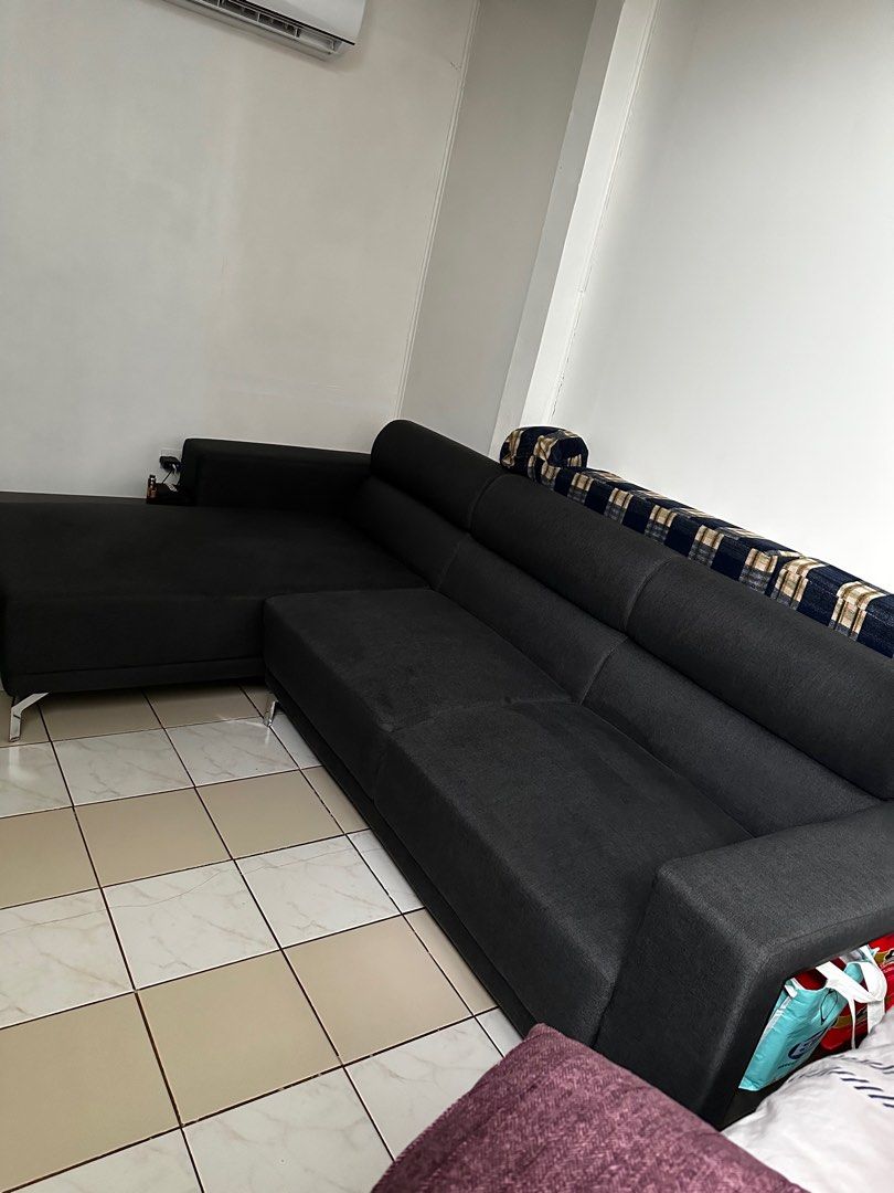 L-SHAPE SOFA (MANDAUE), Furniture & Home Living, Furniture, Sofas on Carousell