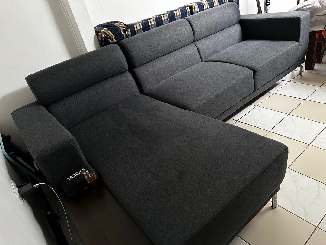 L-SHAPE SOFA (MANDAUE), Furniture & Home Living, Furniture, Sofas on Carousell