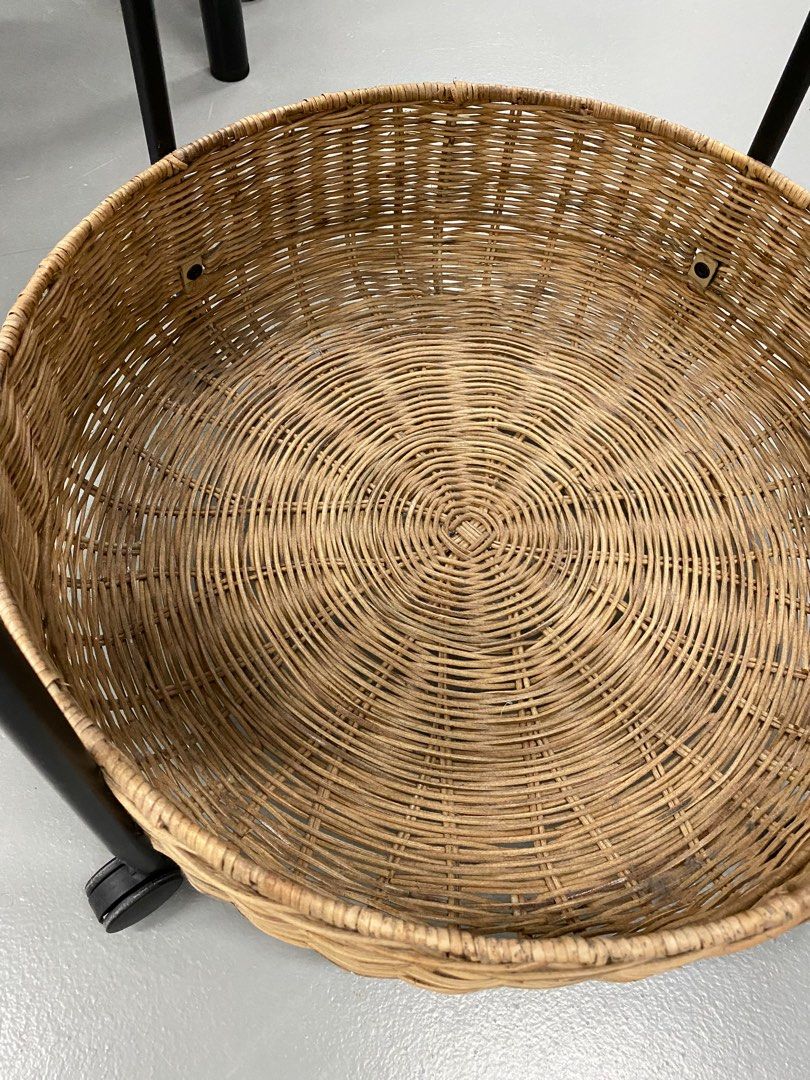 LUBBAN IKEA Trolley table with storage, rattan/anthracite, Furniture ...