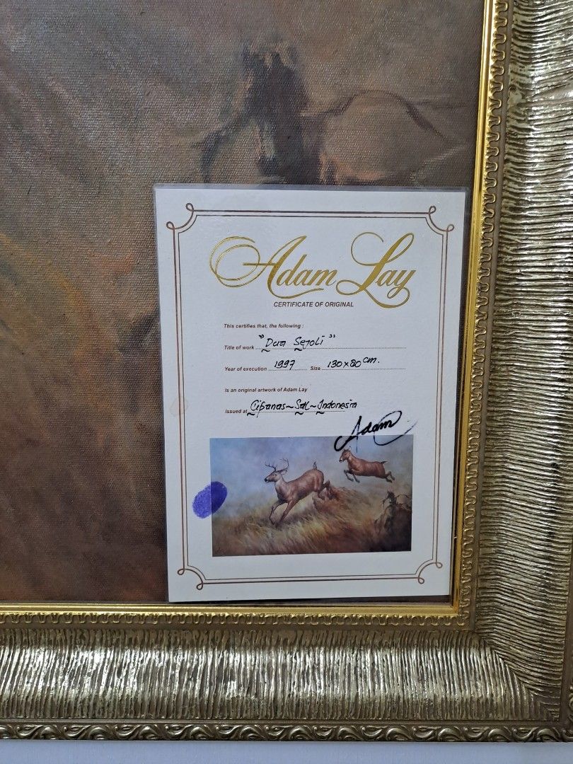 Lukisan Adam Lay., Antik, Pajangan di Carousell