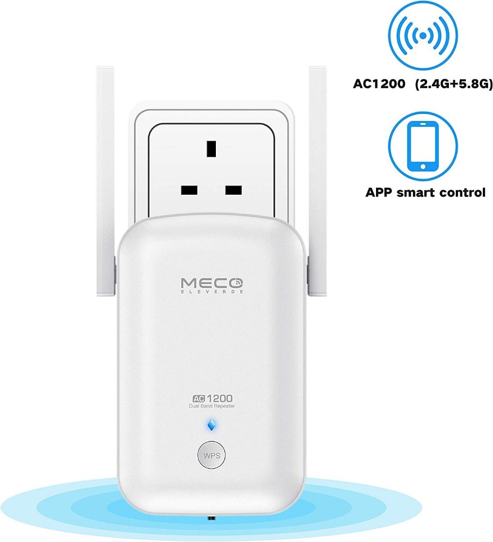 MECO ELEVERDE WiFi Booster, 1200Mbps 2.4GHz/5GHz Dual Band WiFi ...