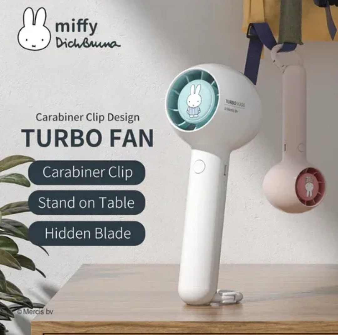 Miffy Mini Handheld Fan Portable Usb Rechargeable Battery Cooling ...