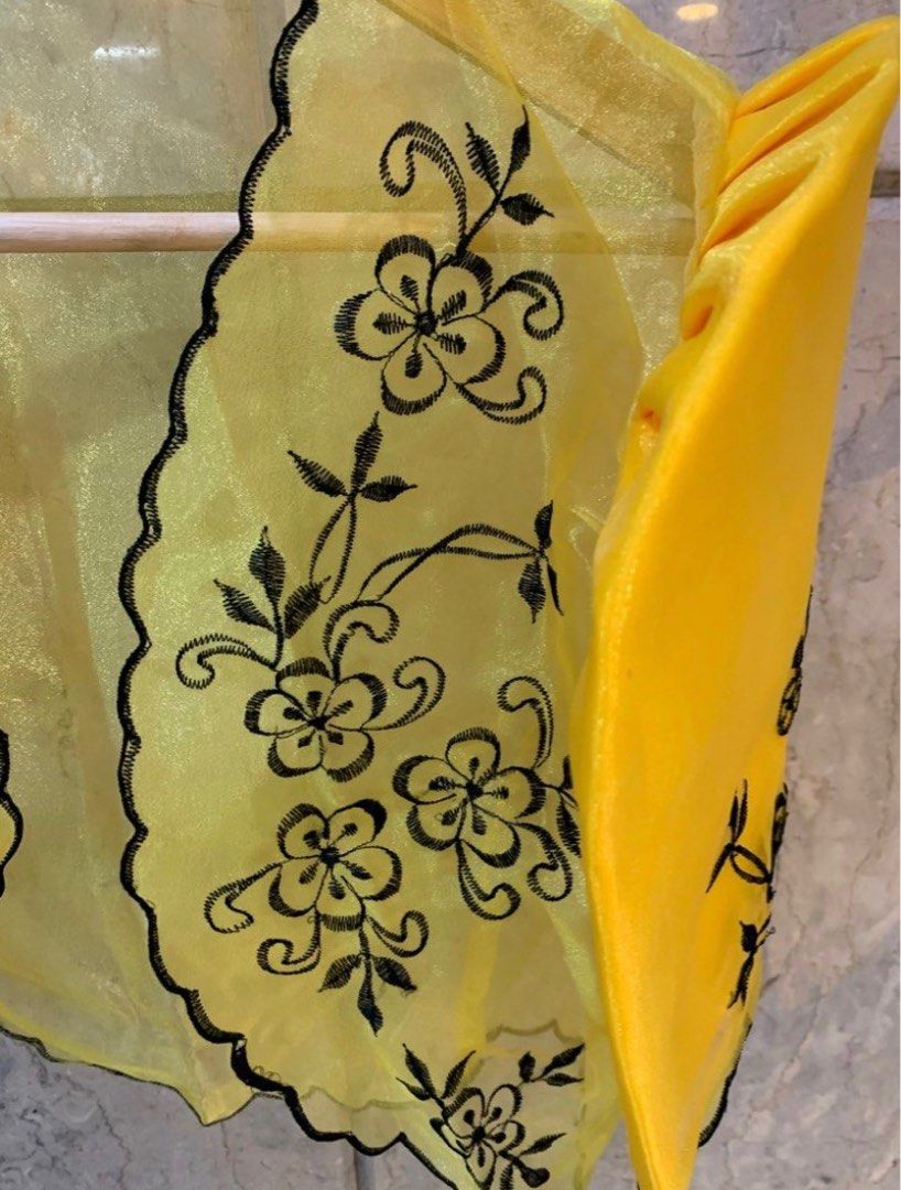 Modern Filipiniana Yellow Bolero and Black Skirt Set, Women's Fashion ...