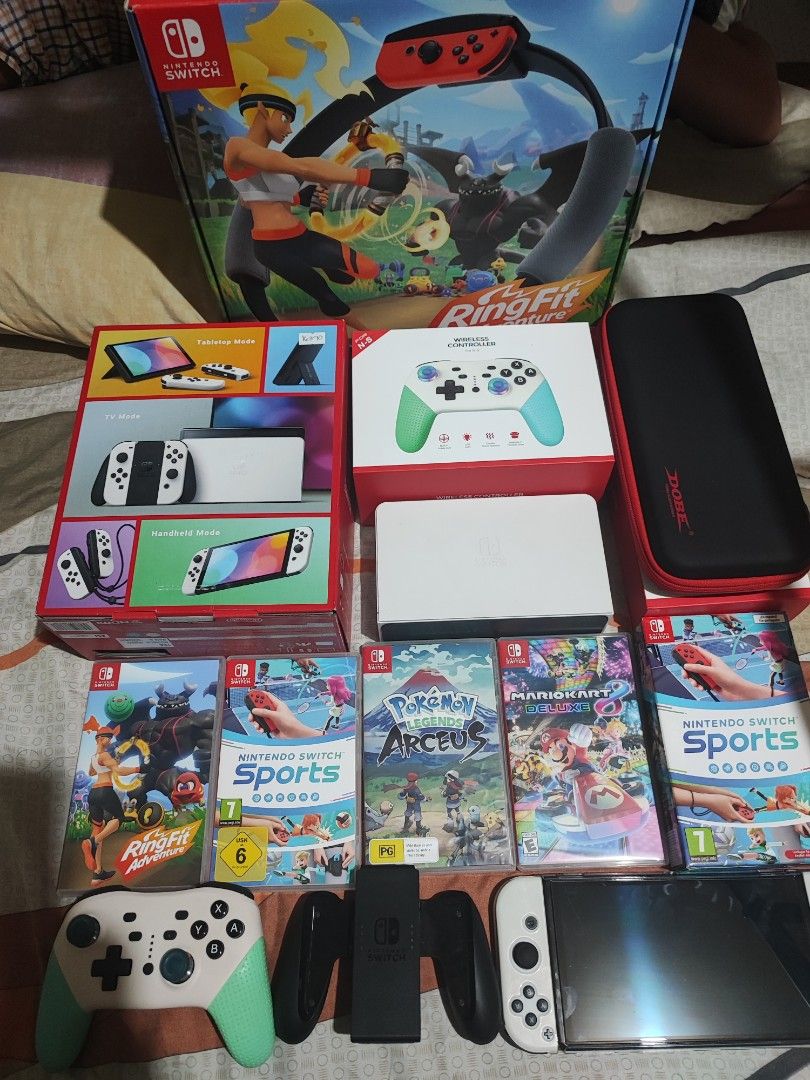 Nintendo Switch OLED with Ring Fit Adventure, Hobbies & Toys, Toys ...