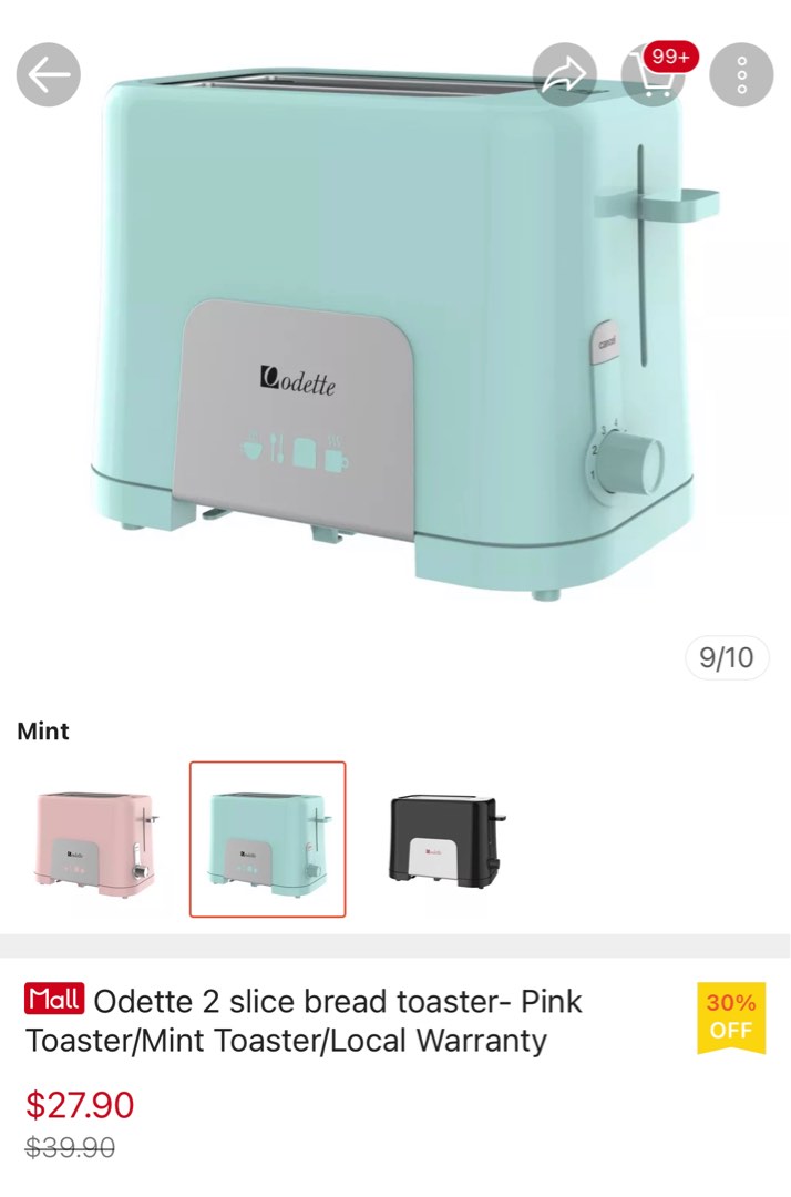 Odette Toaster (Mint), TV & Home Appliances, Kitchen Appliances, Ovens ...