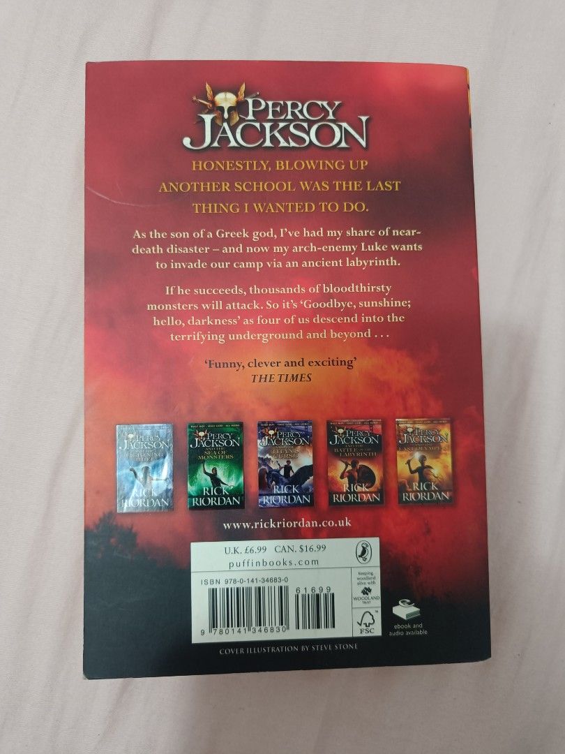 PERCY JACKSON AND THE BATTLE OF LABYRINTH BY RICK RIORDAN, Hobbies ...