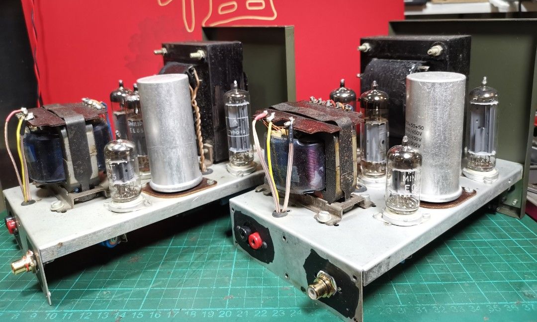 Philips HF309 pair vintage tube power amplifiers, 音響器材, 其他音響配件及設備 ...