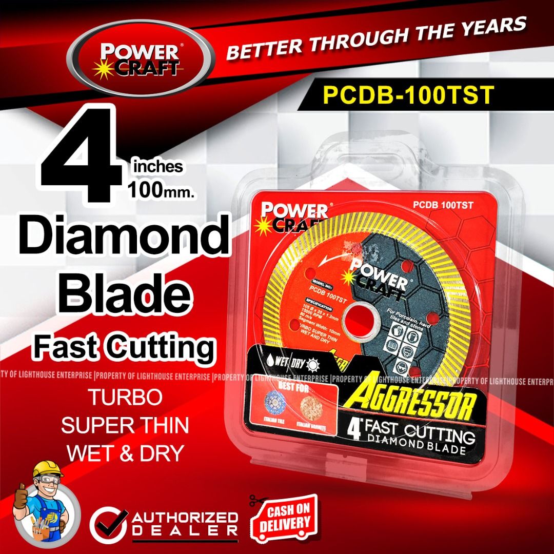 POWERCRAFT 4" Aggressor Diamond Blade (PCDB-100CGA) (PCPB-100TST) on Carousell