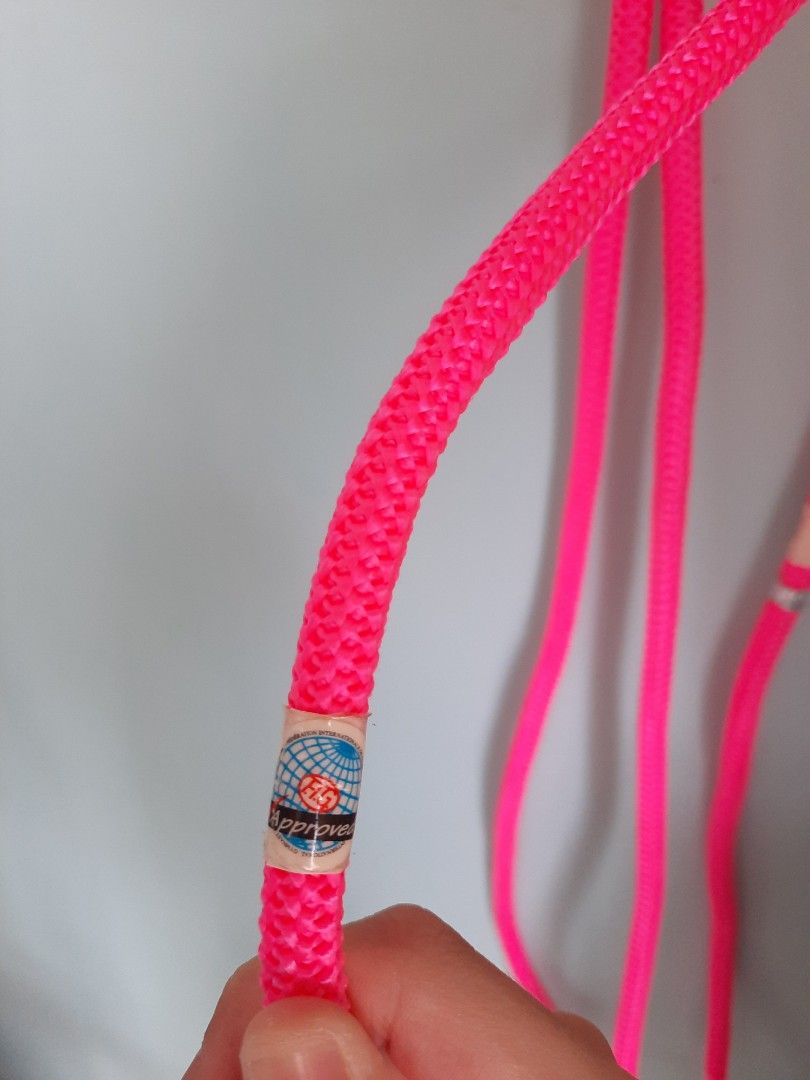 Rhythmic Gymnastics Rope 3m (Nylon Pink) FIG Approved, Sports Equipment ...