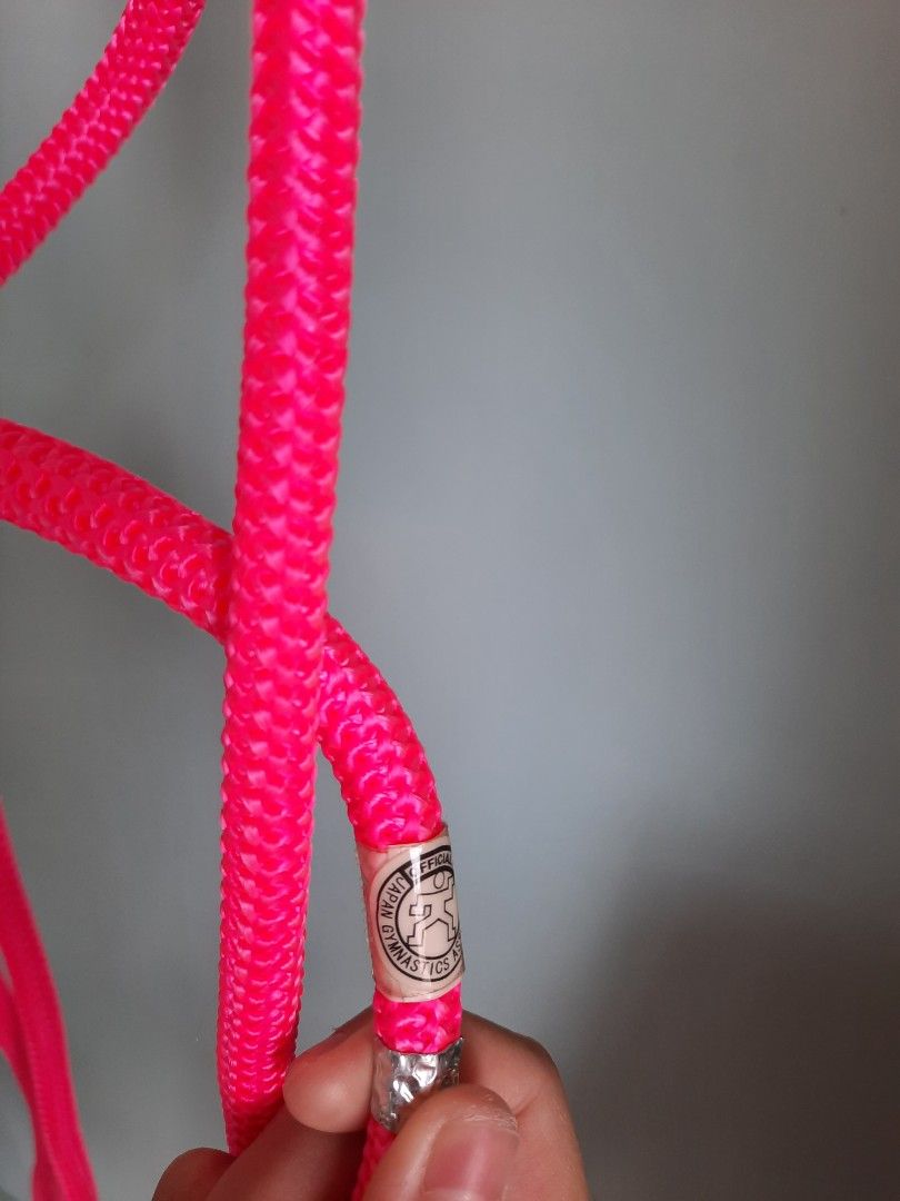 Rhythmic Gymnastics Rope 3m (Nylon Pink) FIG Approved, Sports Equipment ...