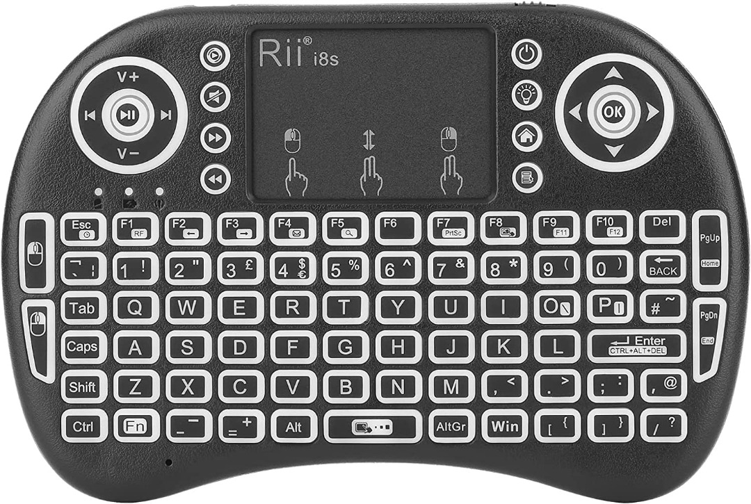 Rii i8S Mini Keyboard 2.4GHz Wireless Keyboard with touchpad Backlit ...