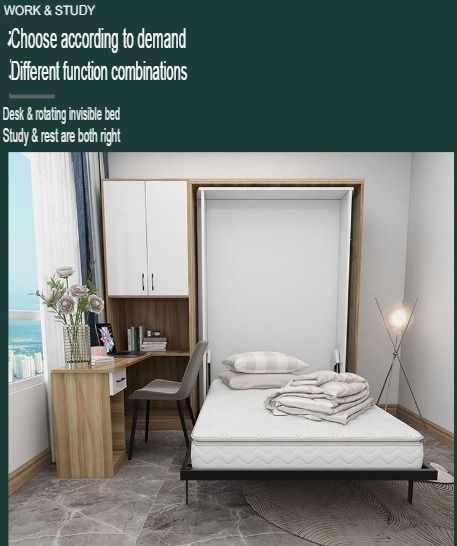 Rotating Invisible Bed Combination Cabinet Folding Bed Living Room ...