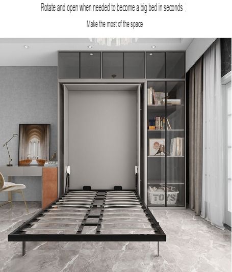 Rotating Invisible Bed Combination Cabinet Folding Bed Living Room ...