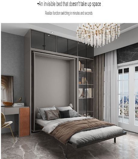 Rotating Invisible Bed Combination Cabinet Folding Bed Living Room ...